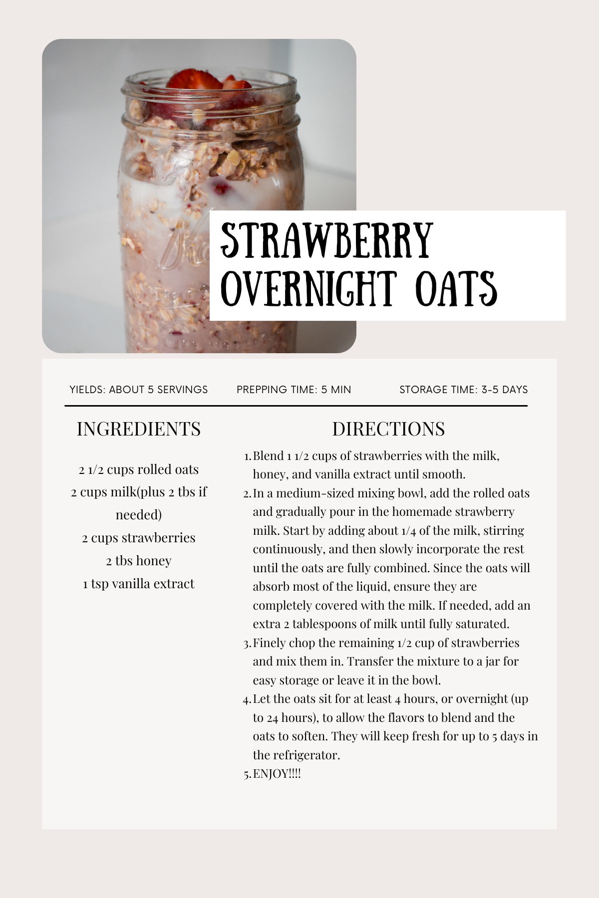 Strawberry Overnight Oats – Athletes Appetite